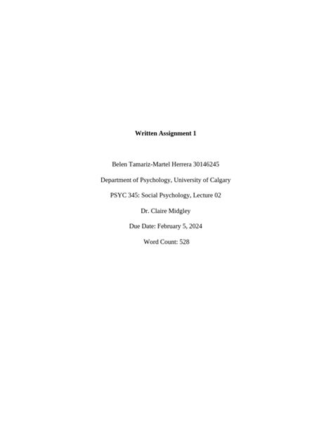 Psyc 345 Written Assignment 1 Pdf Negotiation Emotions