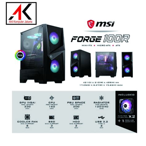 Jual Casing Msi Mag Forge R Rgb Atx Shopee Indonesia