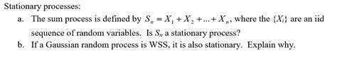 stationary processes the sum process is defined by