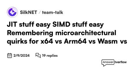 Jit Stuff Easy Simd Stuff Easy Remembering Microarchitectural Quirks