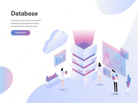Premium Vector Database Server Isometric Illustration Concept