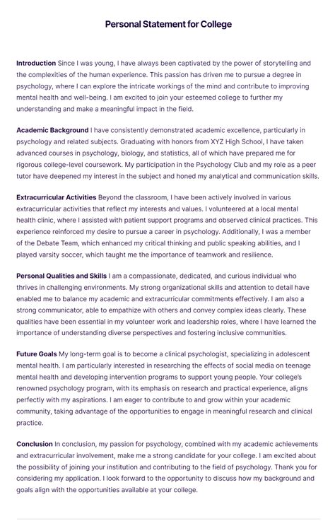 15 Personal Statement Examples To Download