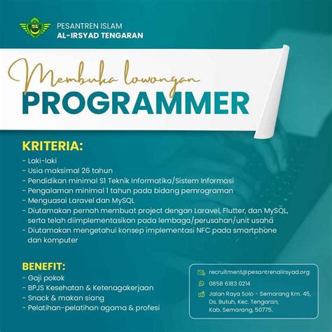 DIBUKA Lowongan Kerja Programmer Semarang LokerMuslim ID