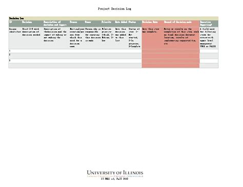 Business Decision Log Template Pdfsimpli