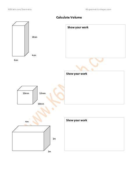 Calculate Volume Worksheet For 6th 8th Grade Lesson Planet