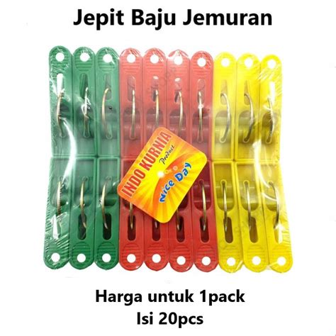 Jual Jepitan Baju Jemuran Ring Plastik Isi Pcs Penjepit Jemuran Pakaian Penjepit Baju