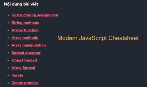 Modern Javascript Cheatsheet