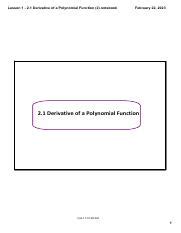 Mastering The Derivative Of Polynomial Functions Examples And Course Hero