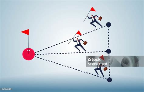 지름길 목표에 성공적으로 도달하는 지름길 빠른 성공의 비결 세 명의 사업가가 서로 다른 경로를 통해 목적지에 도달 개념에 대한 스톡 벡터 아트 및 기타 이미지 Istock