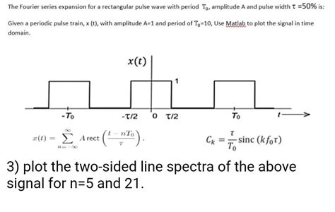 solved the fourier series expansion for a rectangular pulse