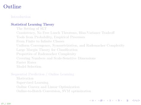 Statistical Learning Theory Sasha Rakhlin Mlss 2012 Kyoto Slides