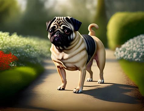 Pug Dog Generative Ai Illustration Stock Illustration Illustration