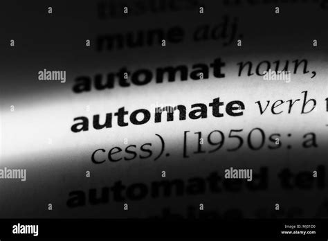 Automate Word In A Dictionary Automate Concept Stock Photo Alamy
