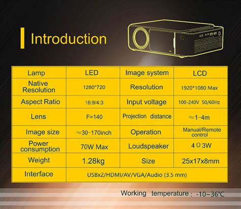 T6 LED HD Projector 3500 LUMENS BRIGHTNESS Up To 170 Inch