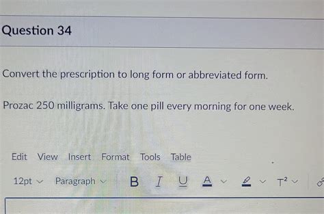 Solved Convert The Prescription To Long Form Or Abbreviated Chegg