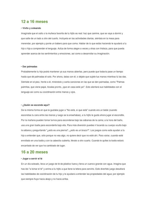 Juegos Para Bebes Pdf Ritmo Juguetes