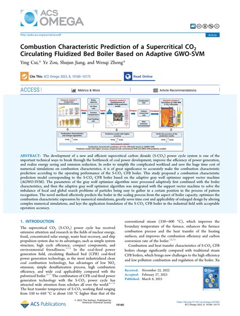 Pdf Combustion Characteristic Prediction Of A Supercritical Co 2