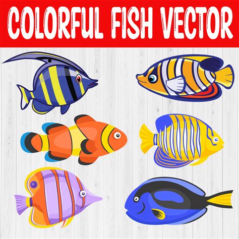 Colorful Fish Vector Vol1 Masterbundles