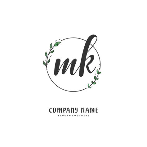 Mk Initial Handwriting And Signature Logo Design With Circle Beautiful Design Handwritten Logo