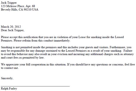 Smoking Violation Notice Ez Landlord Forms