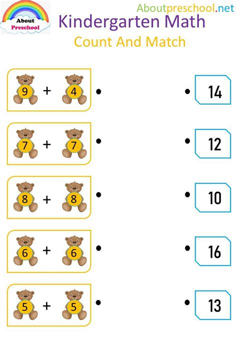 Kindergarten Math Worksheets Counting Shapes And More