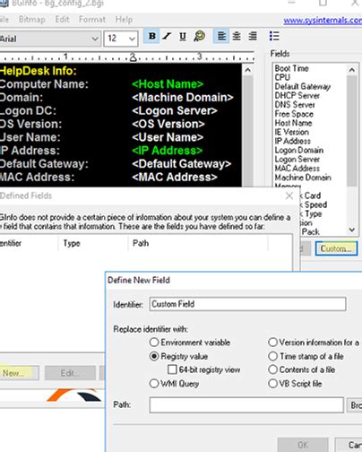 Display System Information On Windows Desktop With Bginfo Windows Os Hub