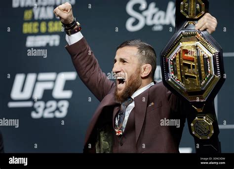 Ufc Bantamweight Champion Merab Dvalishvili Of Georgia Poses With His