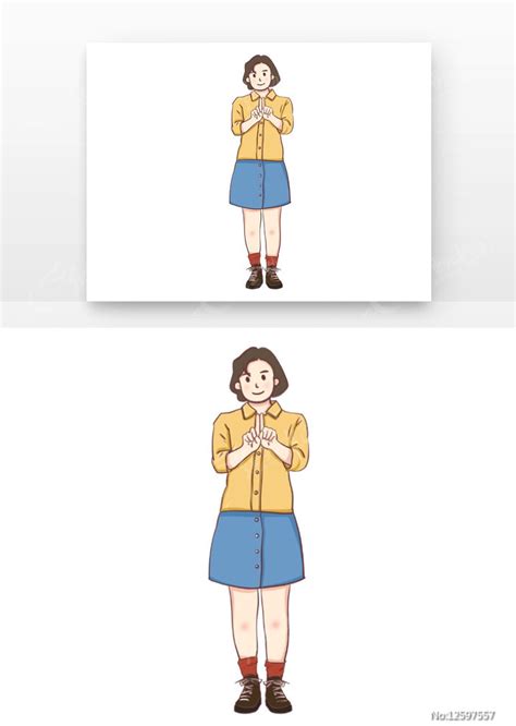 聋哑日卡通女孩比手语图片下载 红动中国