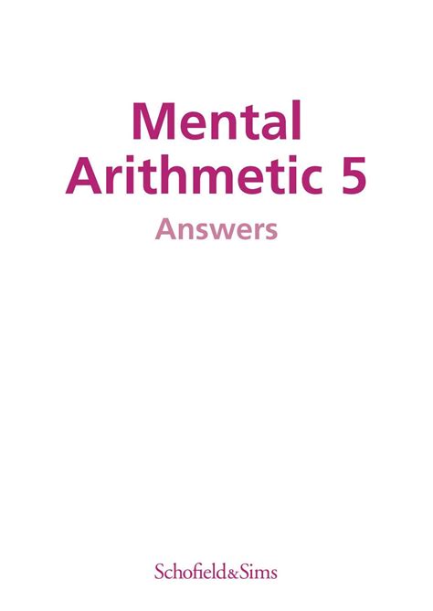 Mental Arithmetic 5 Answers By Schofield And Sims Issuu