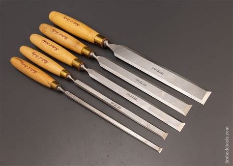 Minty Set Of 5 Long Paring Chisels By Robt Sorby 111440 Jim Bode