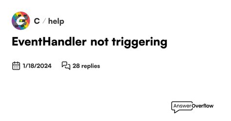 Eventhandler Not Triggering C