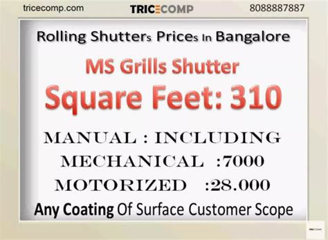 Automatic Rolling Shutter Price Bangalore Pdf