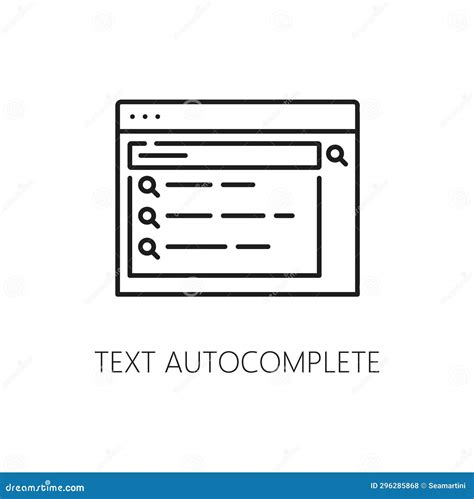 Text Autocomplete Serp Icon Stock Illustration Illustration Of