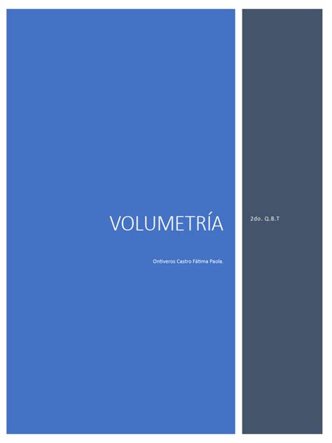 Volumetría Pdf Valoración Química