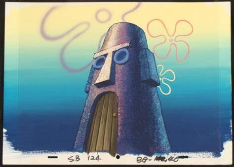 Squidward Original Spongebob Background Cel Animation