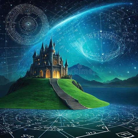 A Fantasy Math Background Featuring Imaginary Mathematical Equations Formulas And Symbols