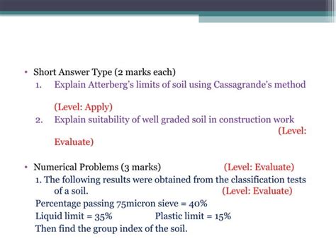Geotechnical Engineering New Format Of Assignment Rubrics Ppt