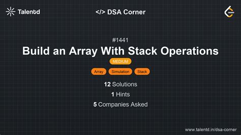 1441 Build An Array With Stack Operations Medium Dsa Corner Talentd