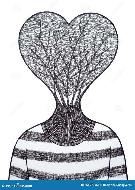 Human Head Tree Heart Shape Growing Body Mind Mental Health Healing