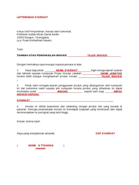 Template Surat Inovasi Aplikasi Pdf
