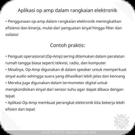 Aplikasi Op Dalam Rangkaian Elektronik Electricity Magnetism
