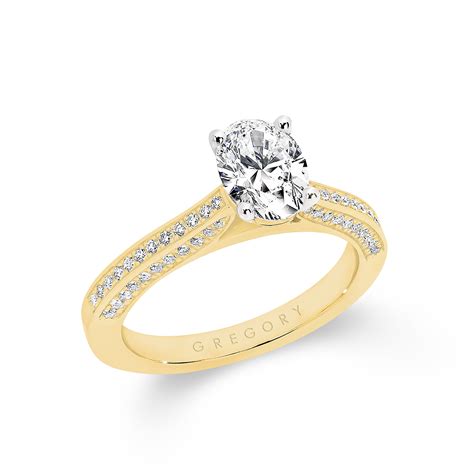 Oval Shape Diamond Band Engagement Ring Gregory Jewellers