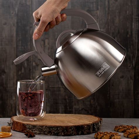 Чайник нержавеющая сталь 2 5 л со свистком матовый Taller Экспириенс индукция 11356 в