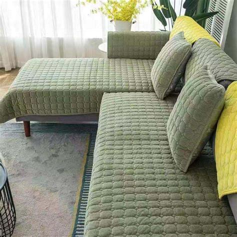 Купити Однотонний нековзкий чохол для дивана Потовщений мякий диванний рушник для декору меблів