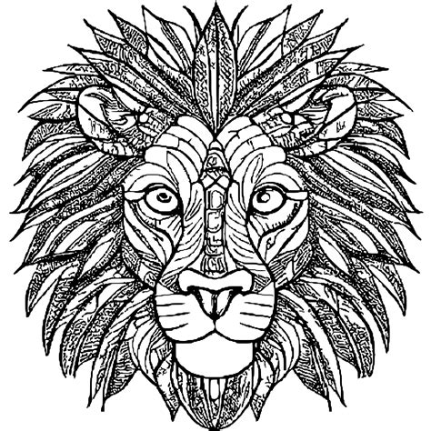 Zentangle Lion Coloring Pages