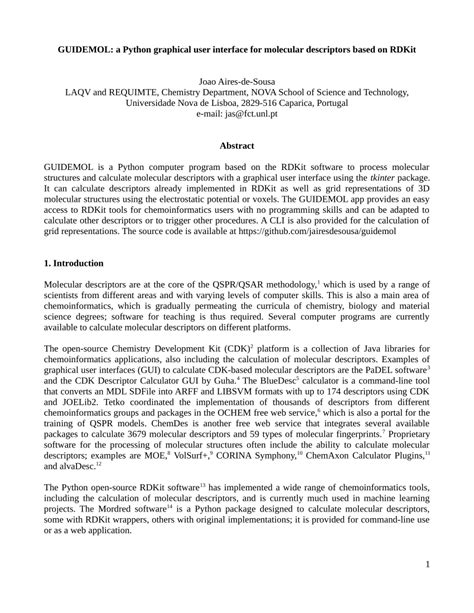 Pdf Guidemol A Python Graphical User Interface For Molecular