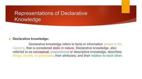 Representation Of Declarative Knowledge Pptx