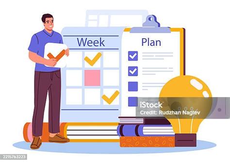 주간 계획 및 작업 체크리스트 개념 벡터 일러스트 레이 션 개념에 대한 스톡 벡터 아트 및 기타 이미지 개념 개발 경영자 Istock