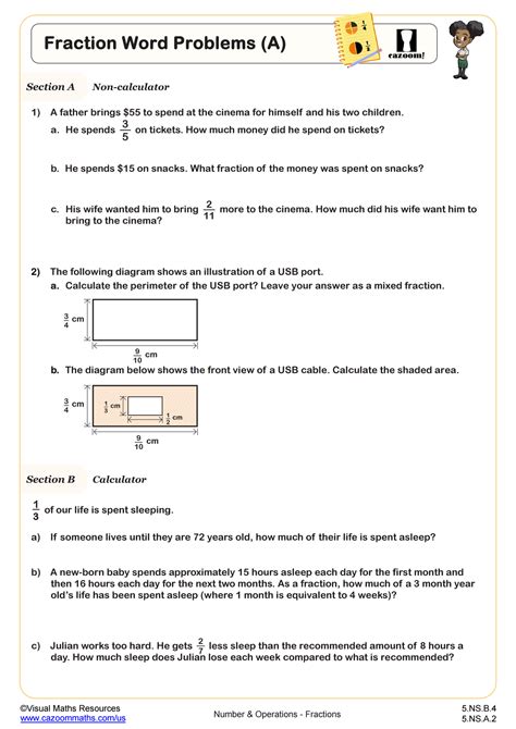 Fractions Word Problems A Worksheet Fun And Engaging 5th Grade