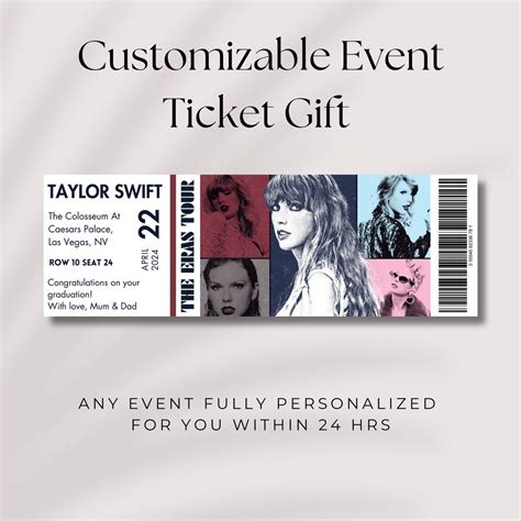 Personalized For You Custom Concert And Event Ticket Taylor Swift